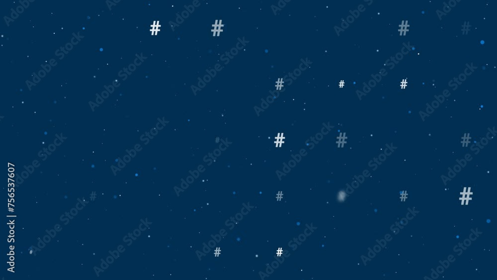 Template animation of evenly spaced hash symbols of different sizes and ...