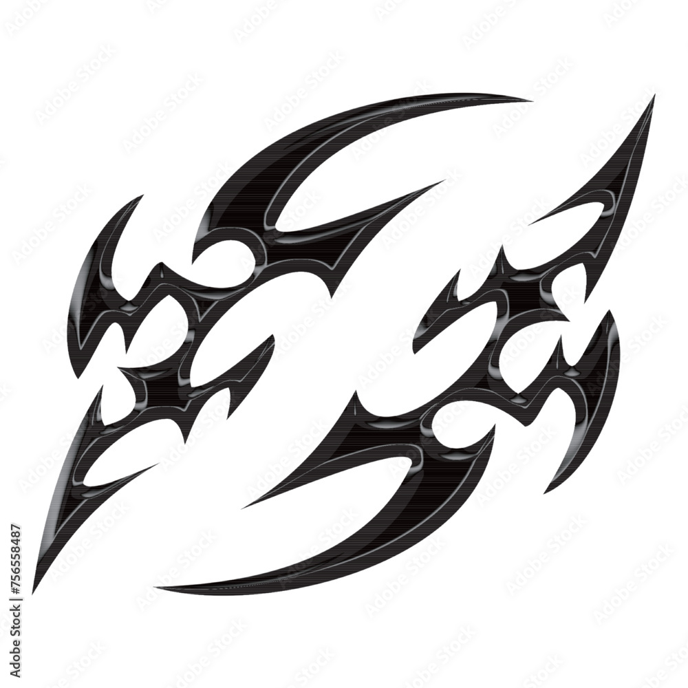 3d chrome metal of y2k fire icon. Flame shape in liquid mercury. 3d ...