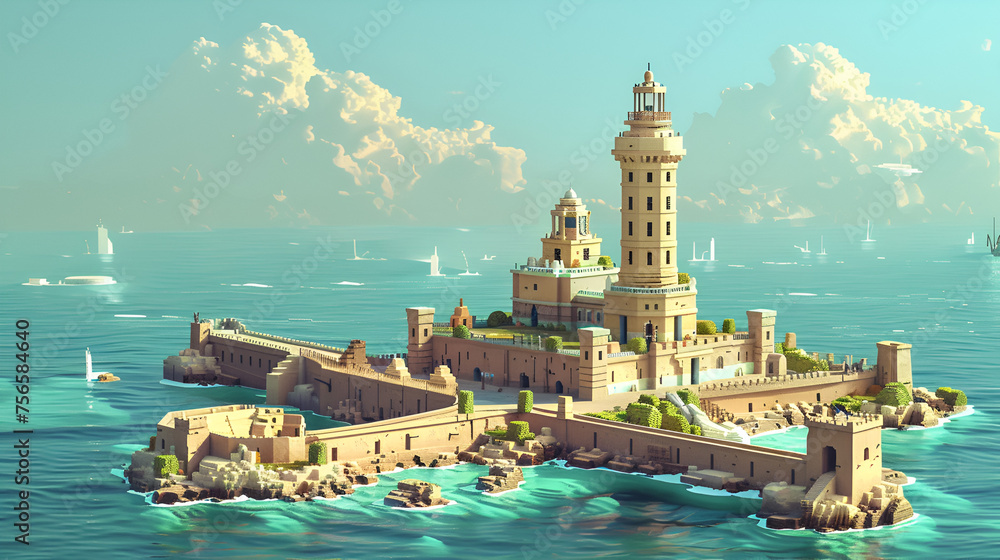 Lighthouse of Alexandria. Wonder of the Ancient, The lighthouse of ...