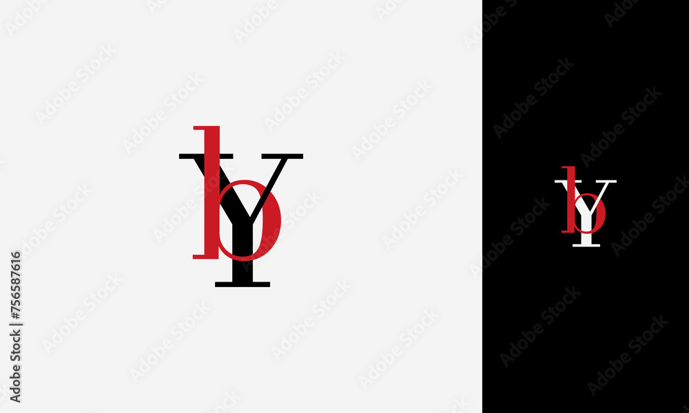 initial letter bY or Yb red and black lowercase joined uppercase,logo ...