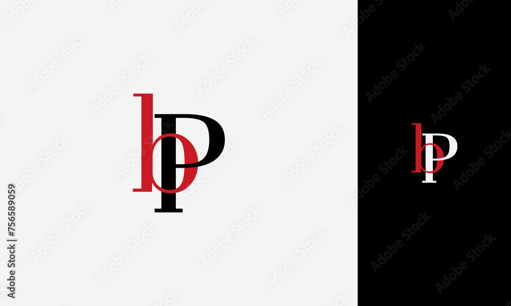 initial letter bP or Pb red and black lowercase joined uppercase,logo ...