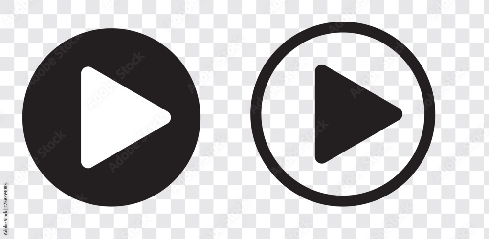 Play Button Icon Circle | Start Buttons Illustration | Video Audio ...