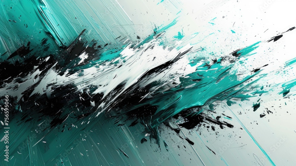 High Relief Digital Art Abstract Background: Turquoise and White ...