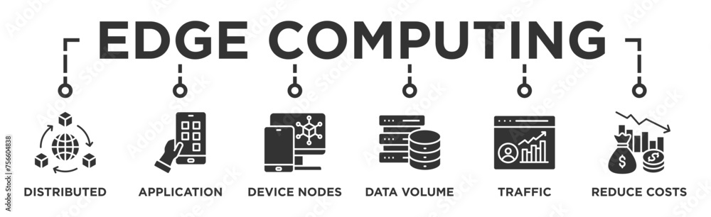Vecteur Stock Edge computing banner web icon illustration concept with ...