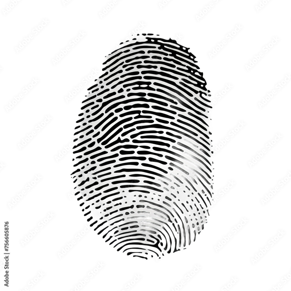Black and White Fingerprint on Gray Background On a Transparent ...
