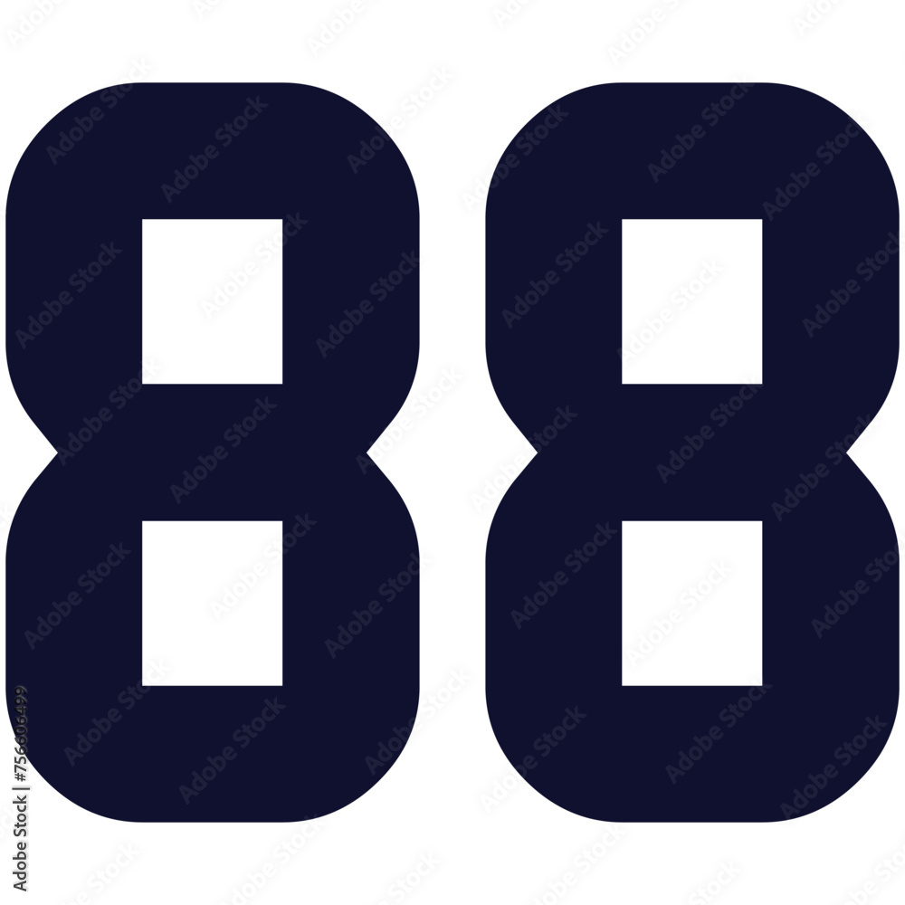 88 Classic Vintage Sport Jersey / Uniform numbers in black with a black ...
