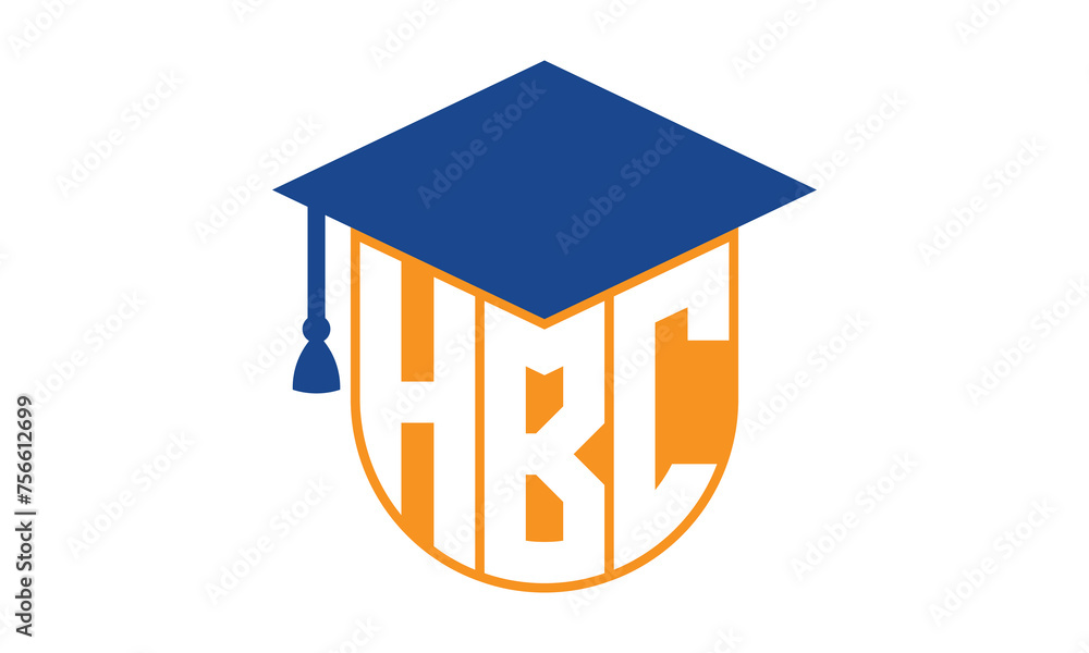 HBC initial letter academic logo design vector template. school college ...