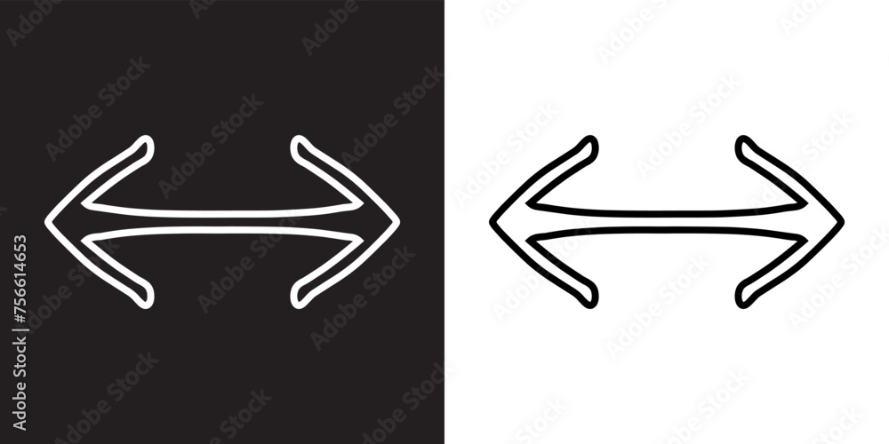 Double arrow icon vector. Two side arrow icon sign symbol in trendy ...