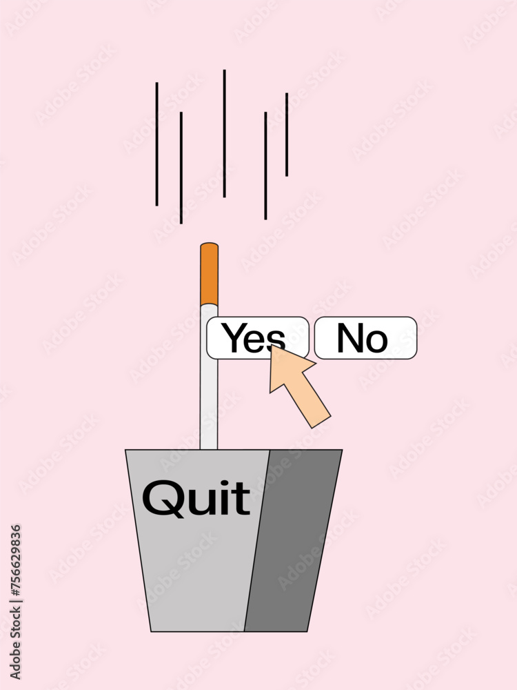 Cigarette goes to trash bin, and one must make a choise: "yes" or "no ...