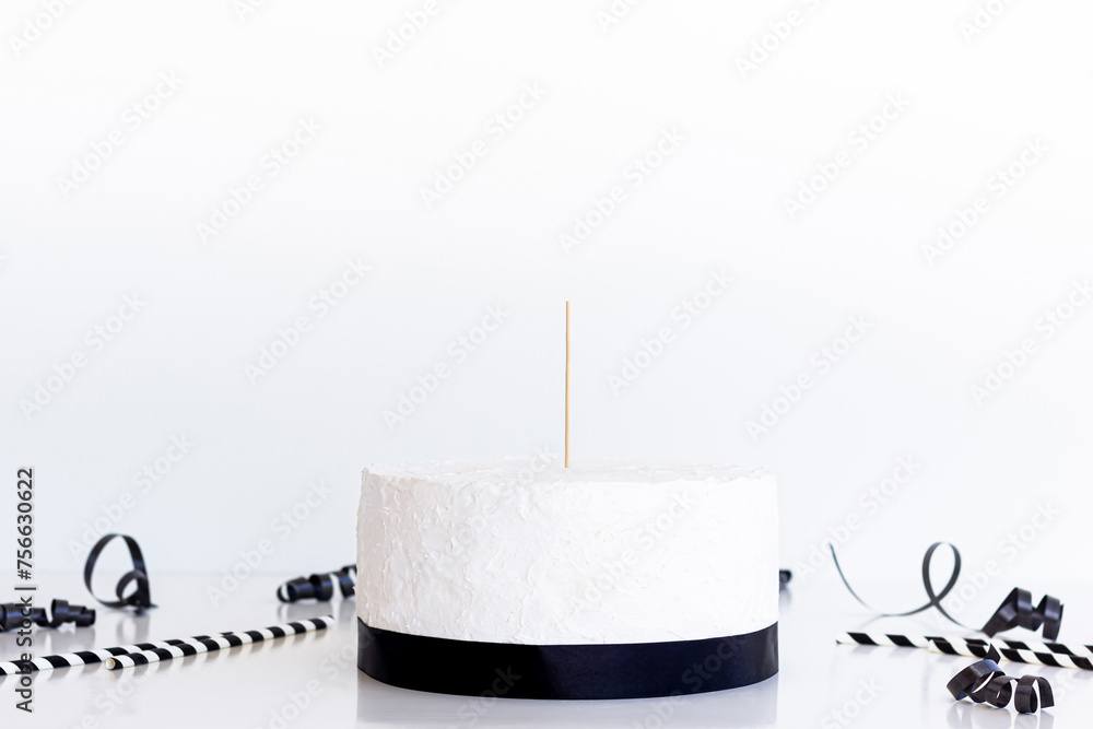 Cake topper mock up . Styled with against a white background. Close up ...