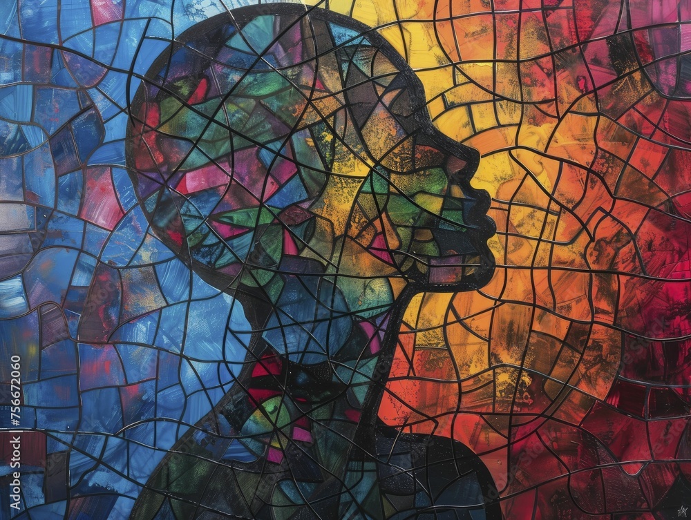 An intricate human form with diverse lines and shapes showcases unique ...