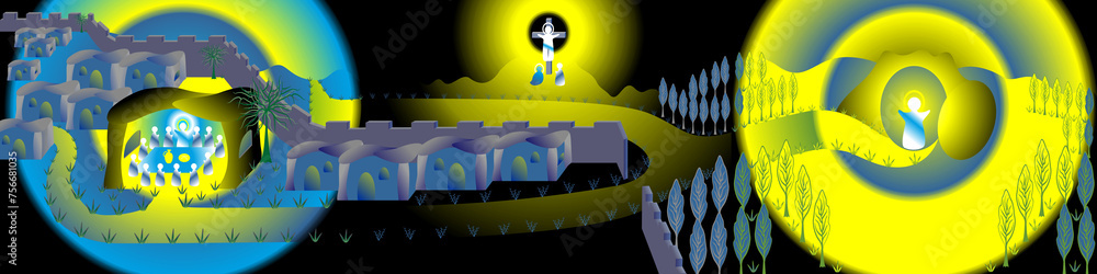 Paschal Triduum - last supper of Lord Jesus with Apostles, Crucifixion ...