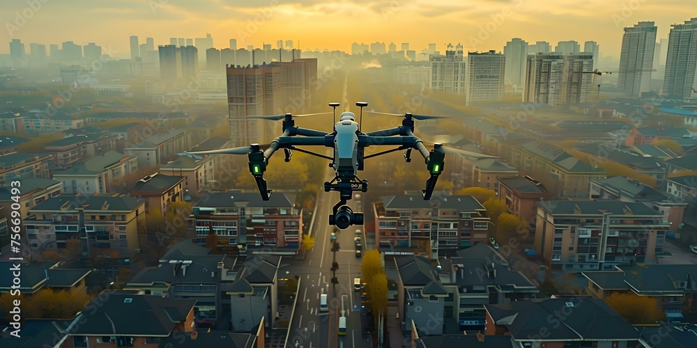 Unmanned aerial vehicle equipped for monitoring and policing duties in ...