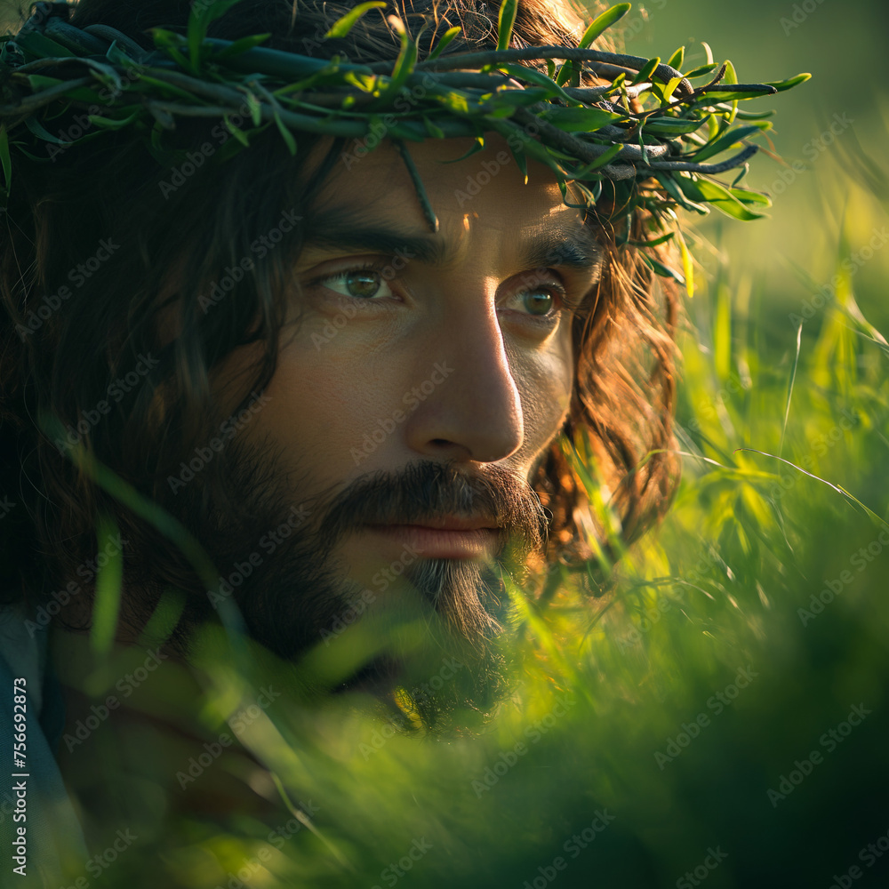Image of Jesus Christ Holy Week sunset Stock Photo | Adobe Stock