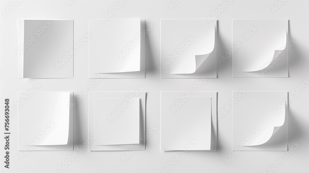 Blank white sticker label set isolated on white background Stock Photo ...