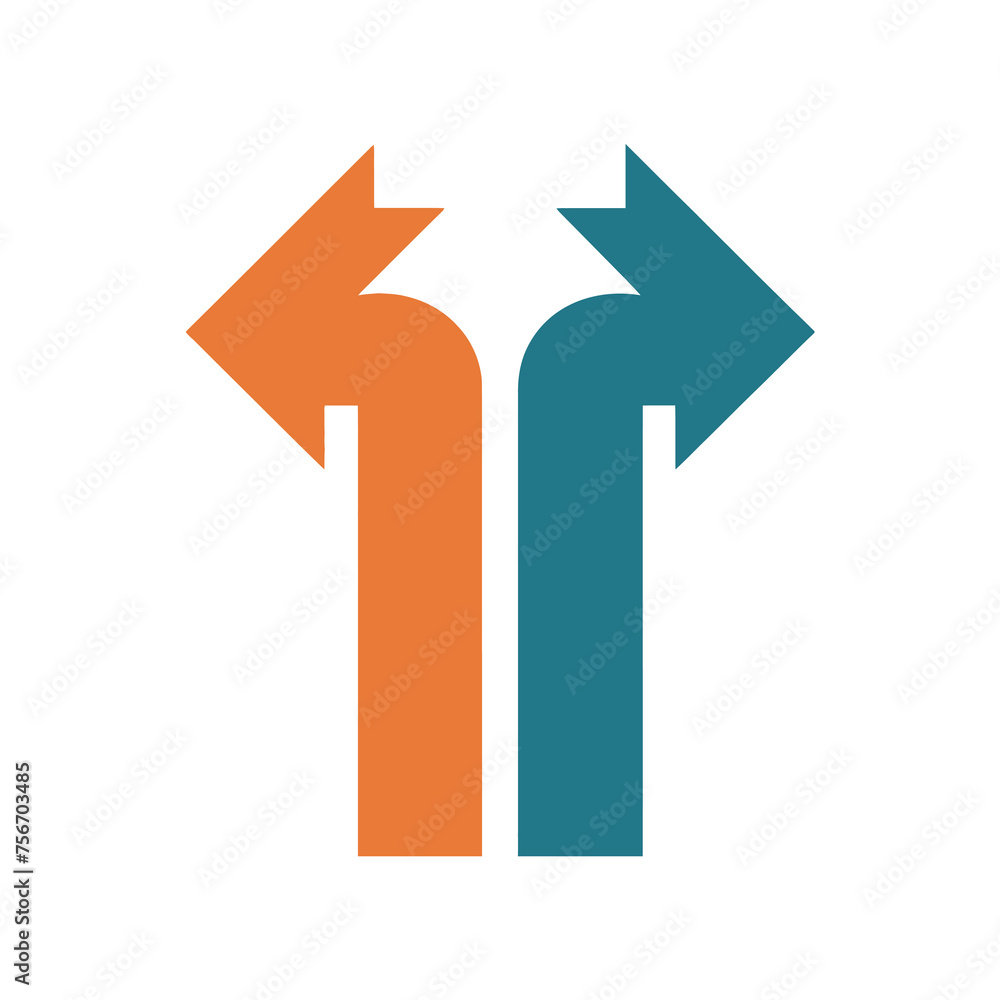 Flip Vertical vector icon. two orange and blue opposite arrows isolated ...