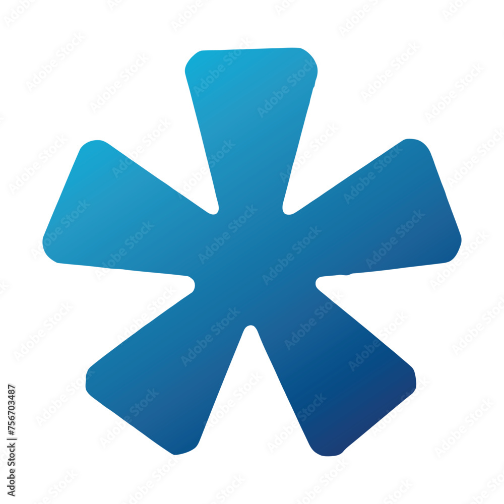 blue asterisk footnote in circle icon. Asterisk sign. Flat icon of asterisk isolated on white ...