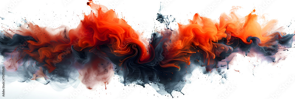 Bold red and black color explosion on transparent background. Stock ...