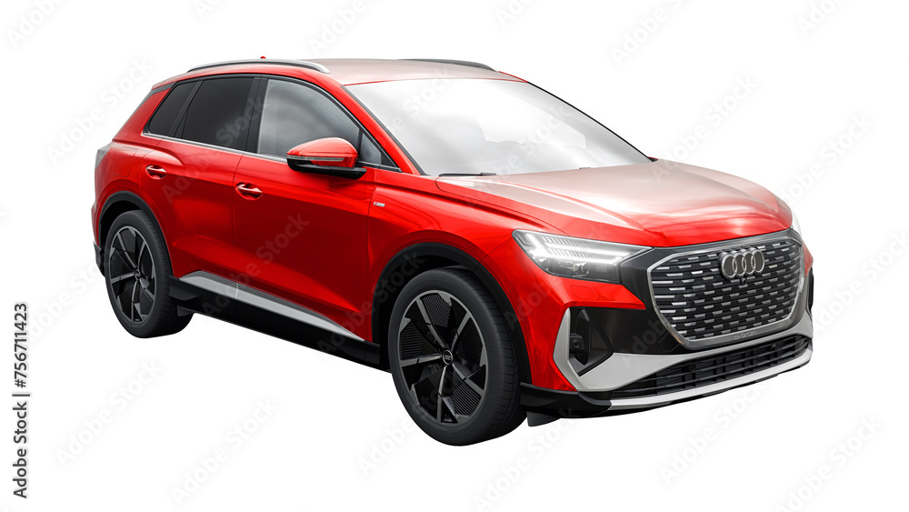 Berlin. Germany. March 11, 2024. Audi Q4 e-tron 2022. Red modern ...