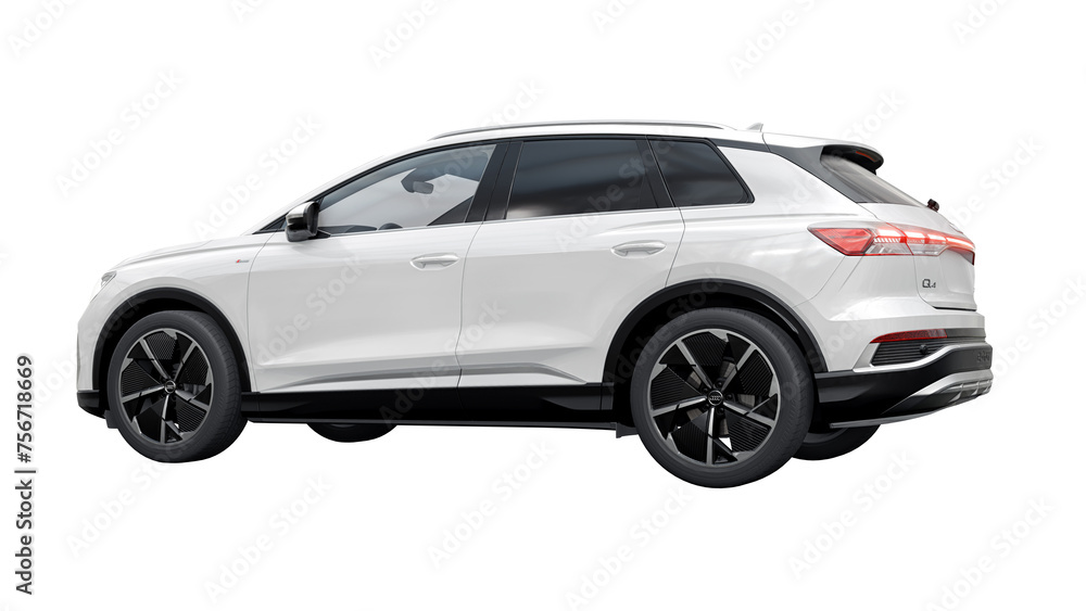 Berlin. Germany. March 11, 2024. Audi Q4 e-tron 2022. White modern ...
