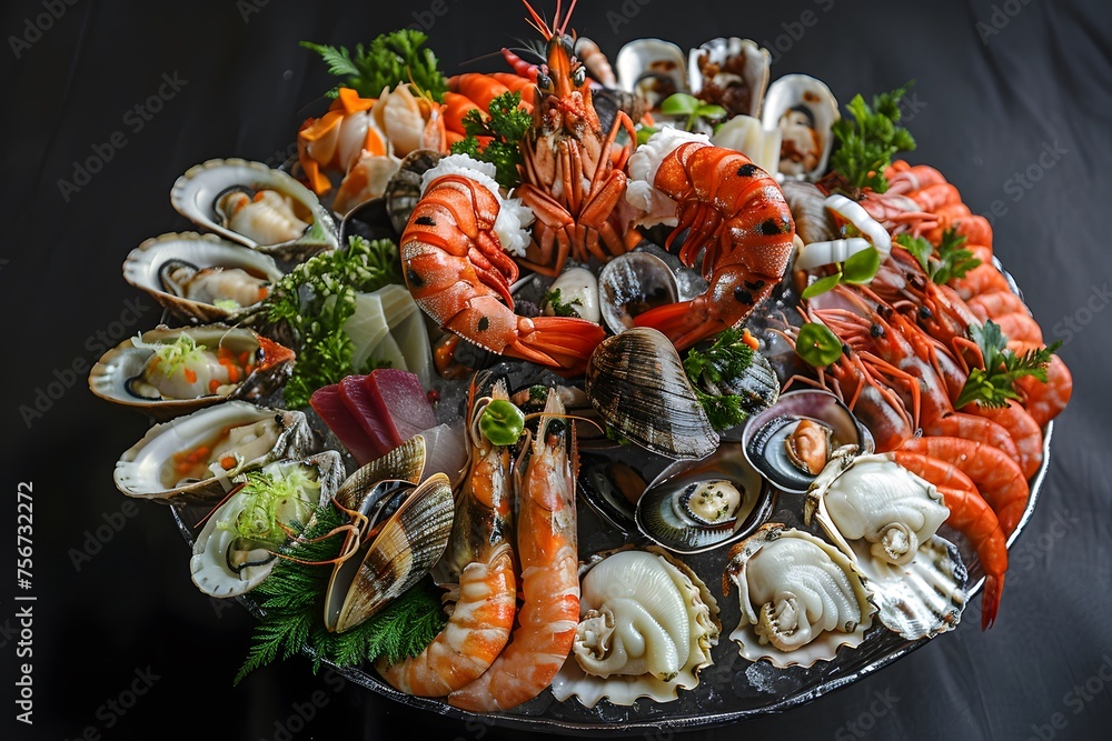 Foto de image of an upscale seafood platter, featuring an array of ...