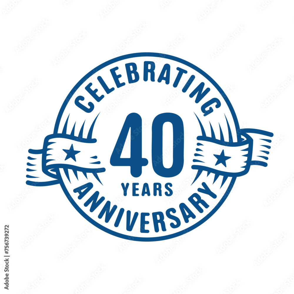 40 years logo design template. 40th anniversary vector and illustration ...
