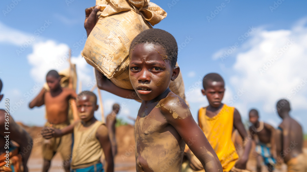 Child labor in Congo at a Colbalt mine .Due to high poverty rates in ...