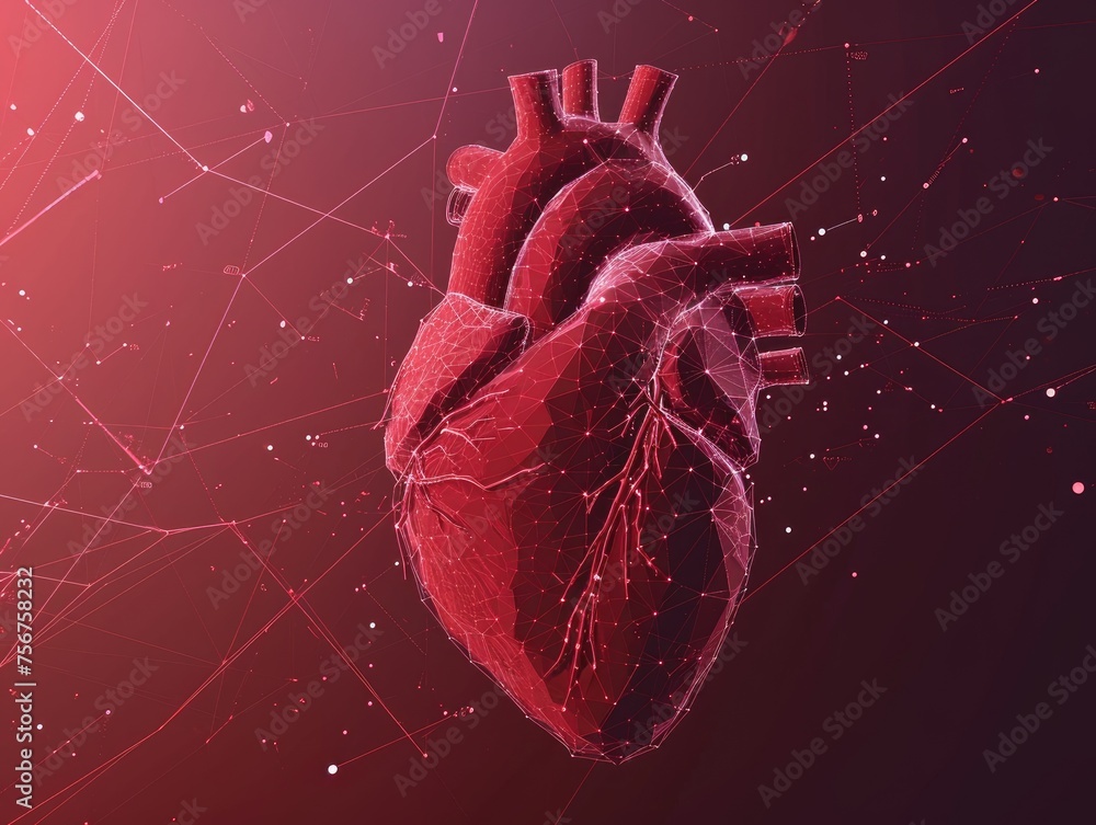 Human heart medical structure.The heart is intricately modeled in ...