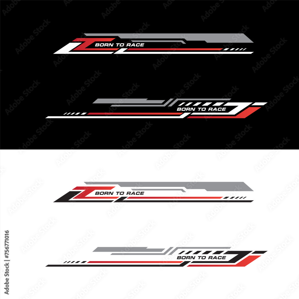 Sport racing stripes car stickers. modification body speed and drift ...