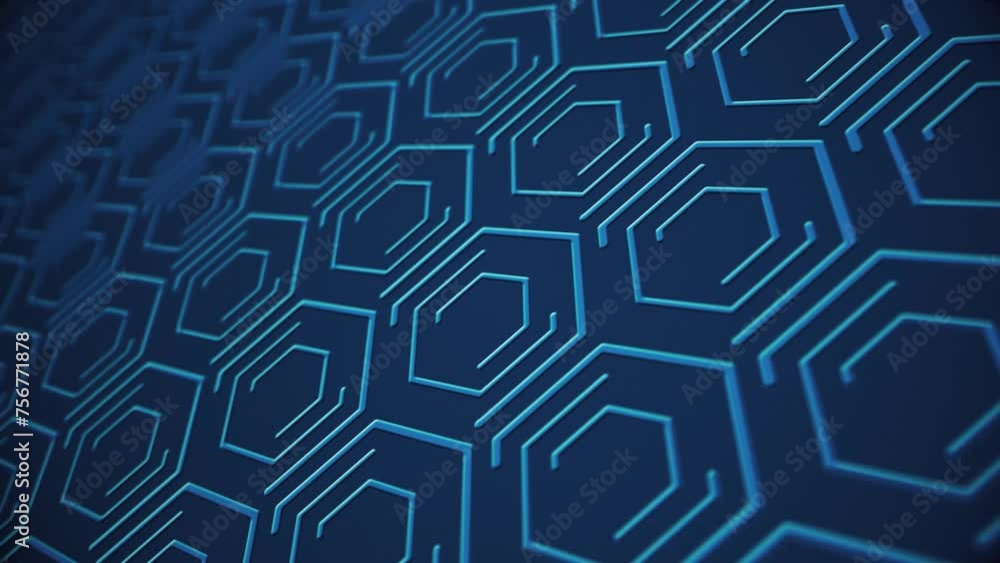 Circuit board styled background animation with digital data nodes ...