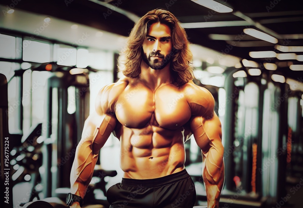 Bodybuilder Fitness Body Muscle Fit muscular. A confident bodybuilder ...