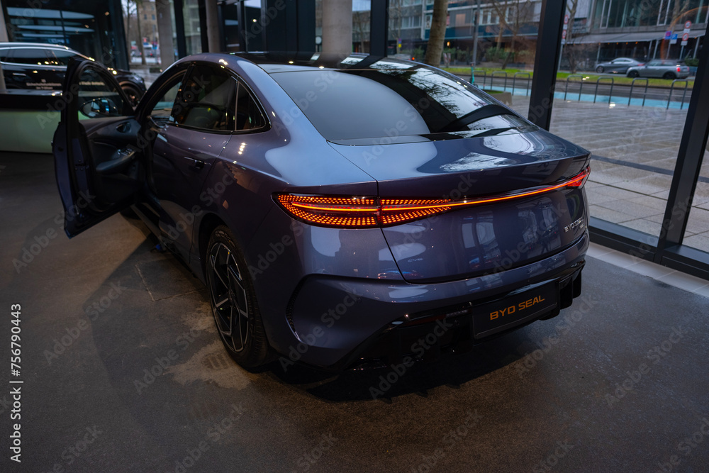 BYD Seal 2024 Electric Car rear view, lilac metallic SUV Chinese ...