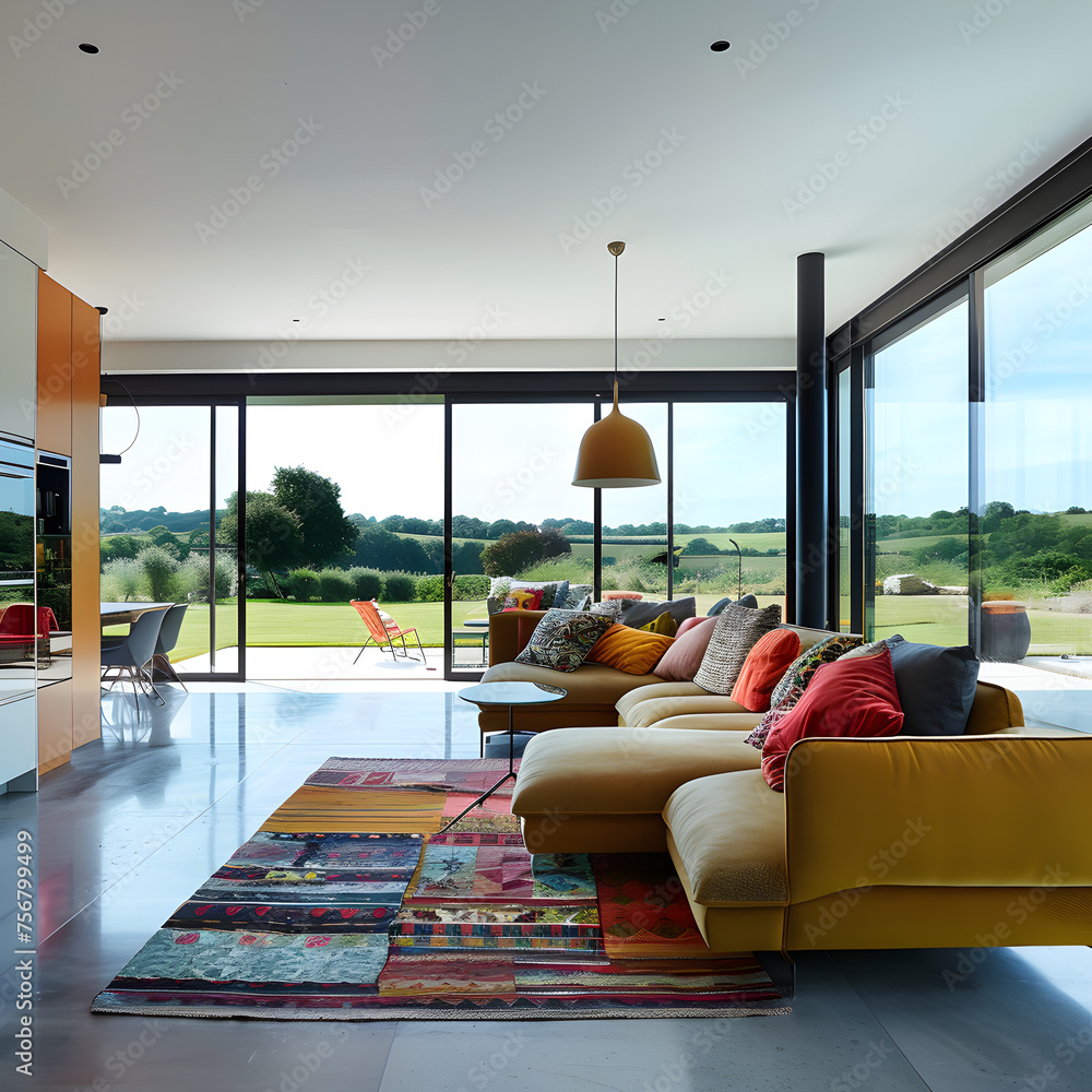 minimalist grand designs modern open plan house with straight view from ...