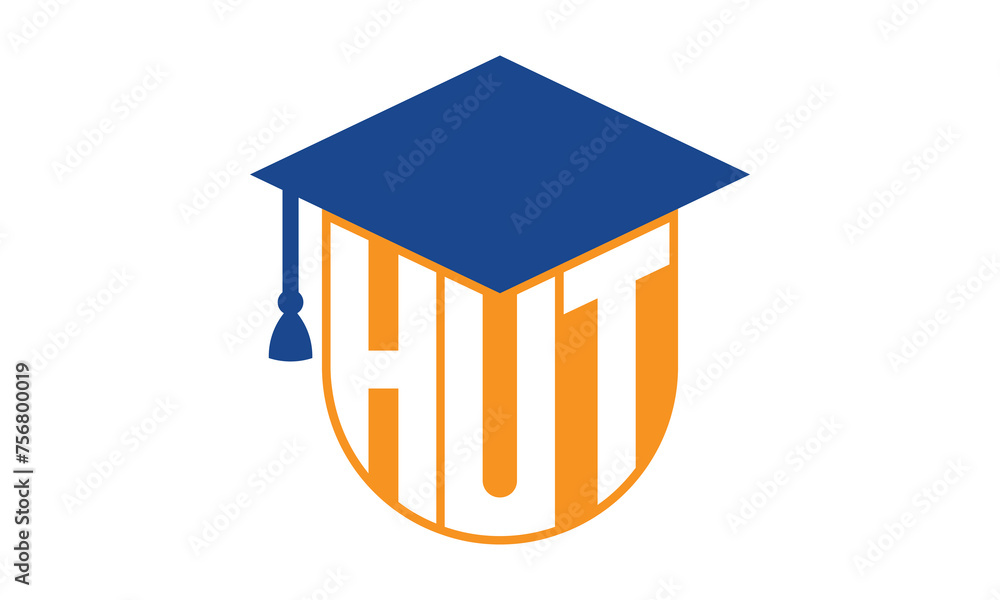 HUT initial letter academic logo design vector template. school college ...