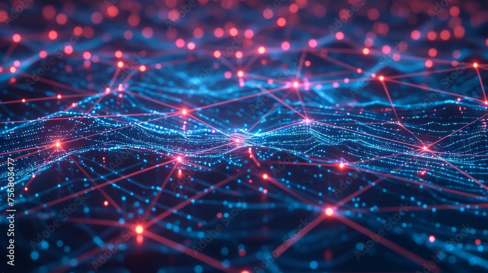 A 3D visualization of interconnected digital assets within a virtual ...