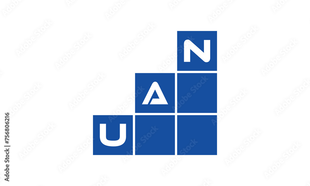 UAN initial letter financial logo design vector template. economics ...