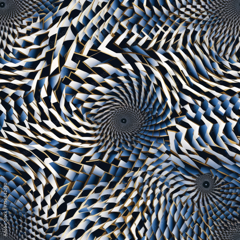 Seamless optical illusion spiral pattern, modern wallpaper design ...