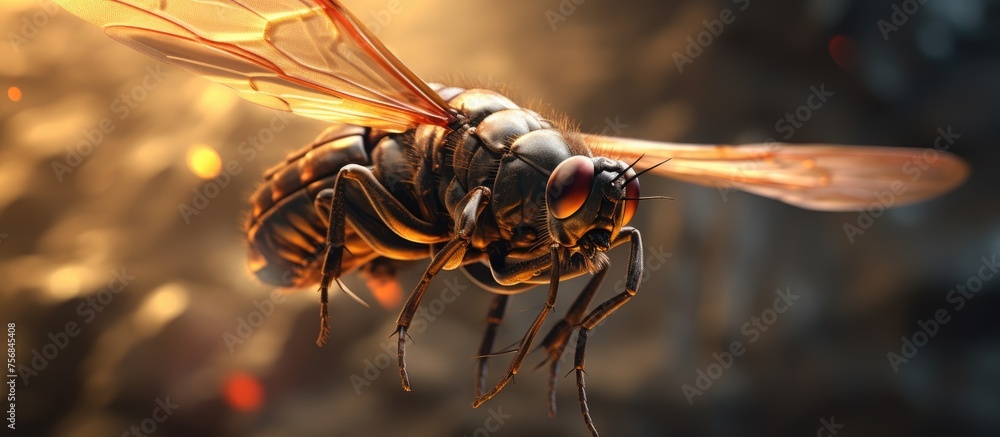 A macro photograph of an Arthropod, Membranewinged insect a wasp in ...