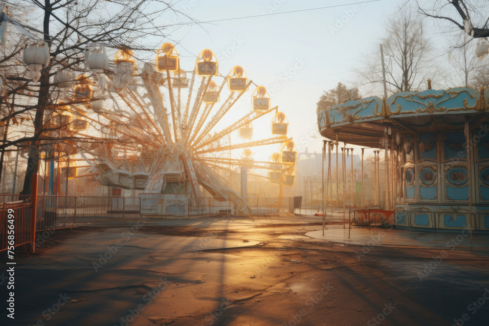 遊園地, アミューズメントパーク, 遊び場, 遊具, 施設, 建築, 廃墟, amusement park, playground ...