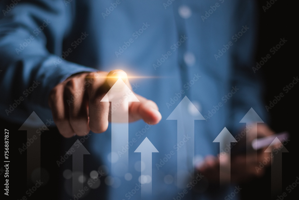 Marketing business growth concept. Business graph analysis. Business ...
