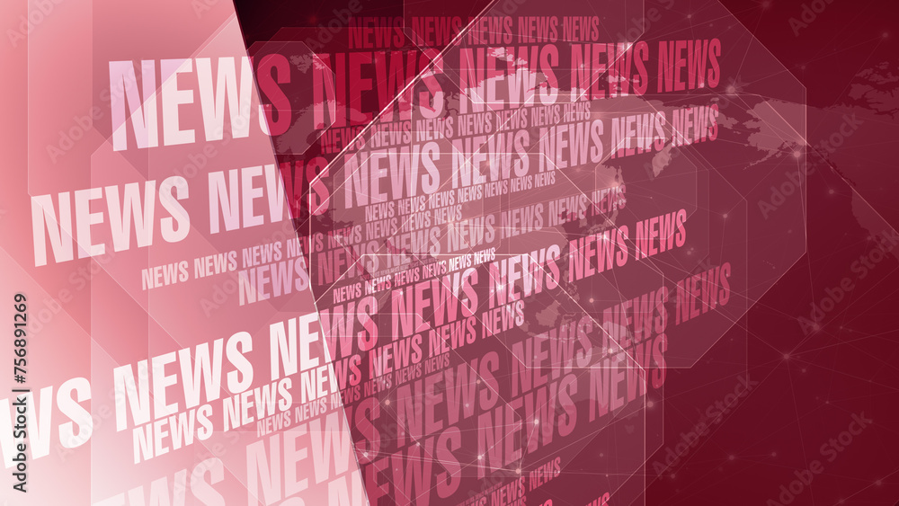 News layout featuring breaking story and world map with global headline ...