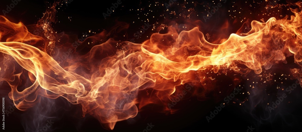 An intense flame dances in the sky, releasing heat and gas in a ...
