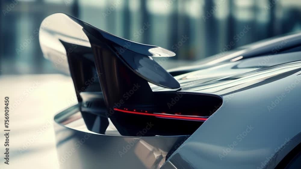 Vidéo Stock Closeup of a rear spoiler designed to reduce drag and ...