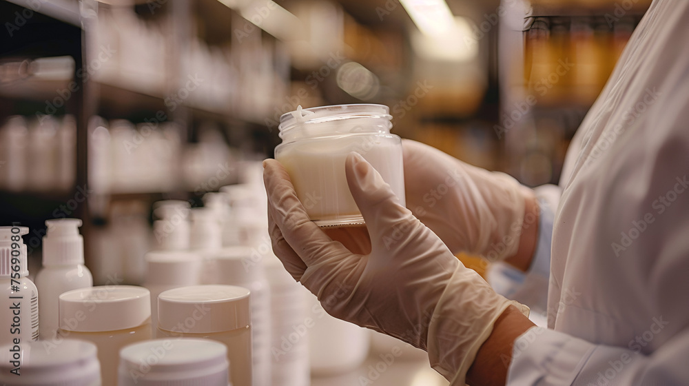 Production and Packaging of Cosmetics Products, Cropped Image Showing ...