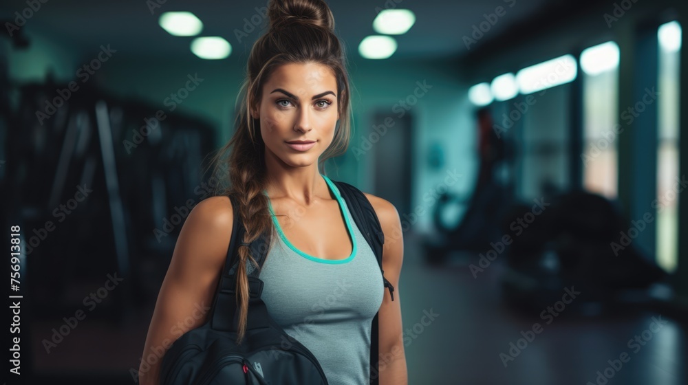 The photo captures the discipline and focus of a woman as she arrives ...