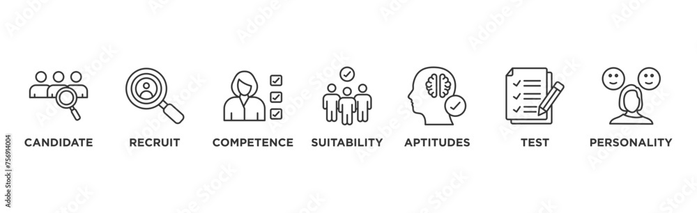 Assessment center banner web icon vector illustration concept for ...