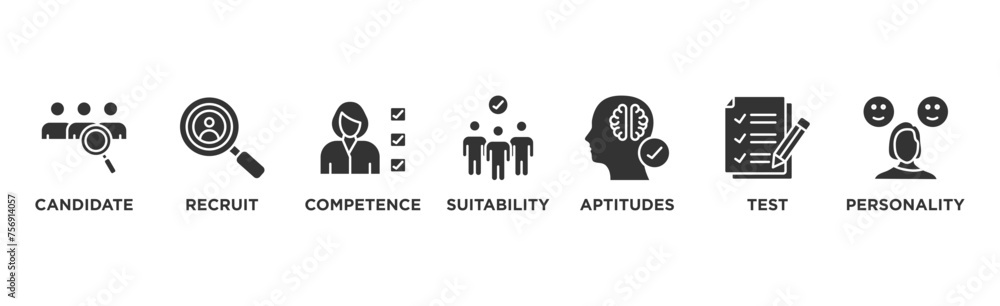 Assessment center banner web icon vector illustration concept for ...