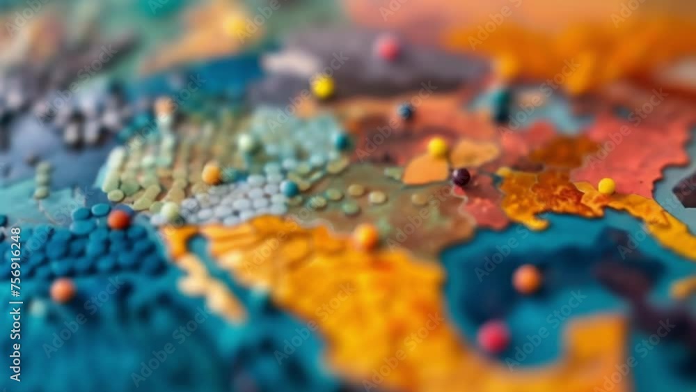 A map of the world with dots representing different countries and their ...