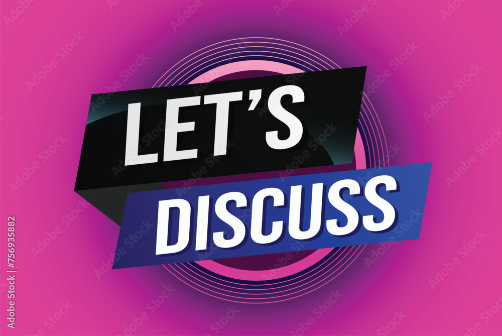 Let's discuss word concept vector illustration with lines 3d style for ...