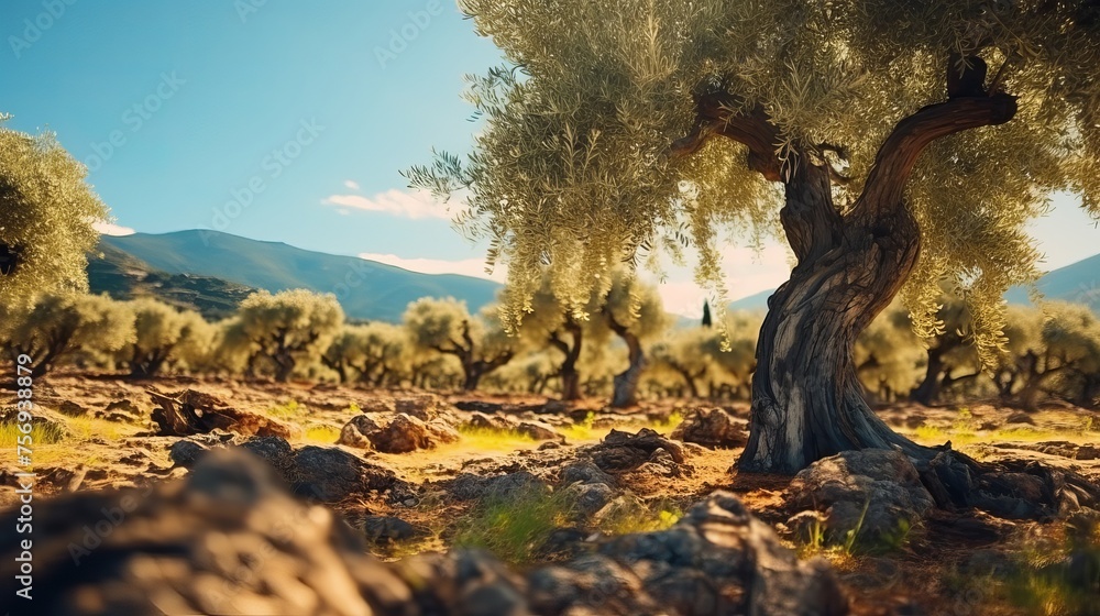 Olive trees laden with olives, depicting a landscape ripe for ...